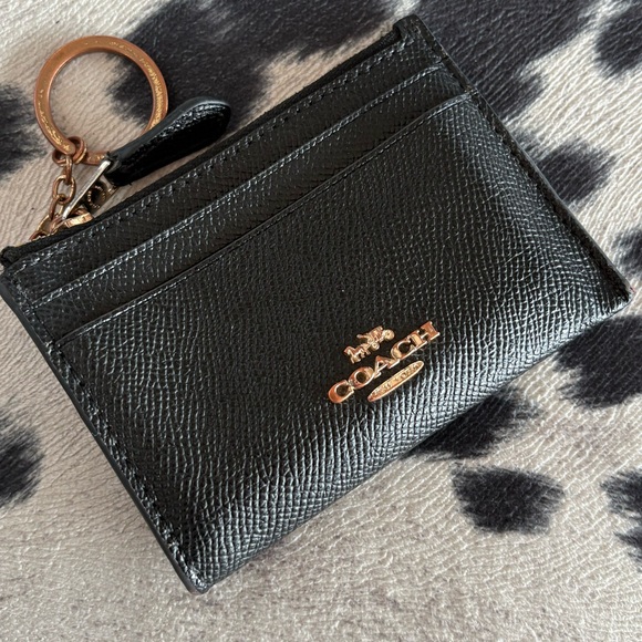 Bags | 2 Coach Black Leather Mini Keychain Wallet | Poshmark
